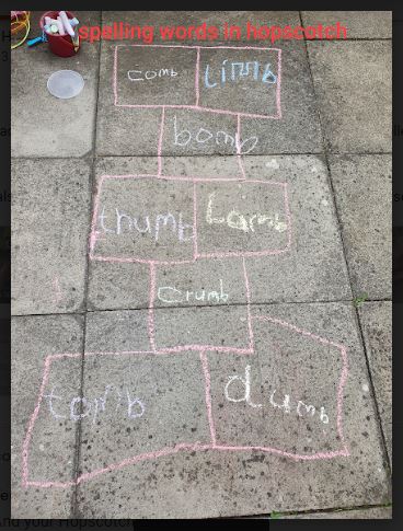 Spelling Words in Hopscotch – Riverbank School